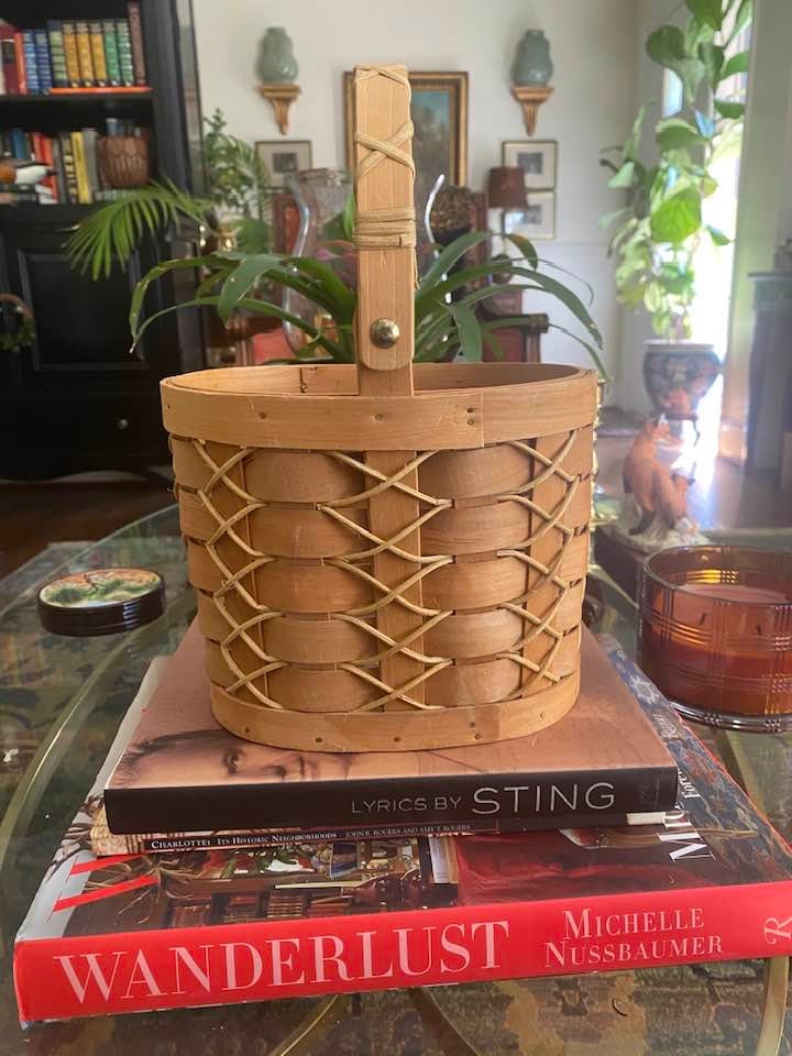 Vintage Wooden Basket With Handle Decorative Basket - Etsy