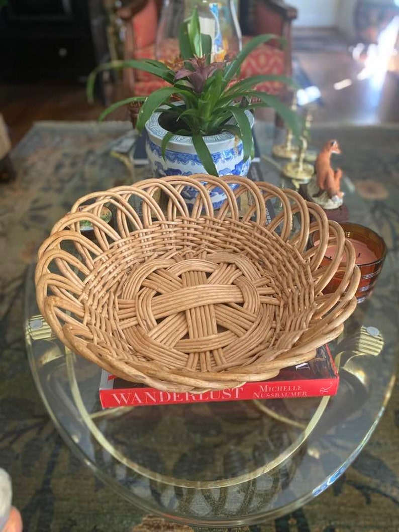 Large Cane Basket Decorative Basket Fruit Basket - Etsy