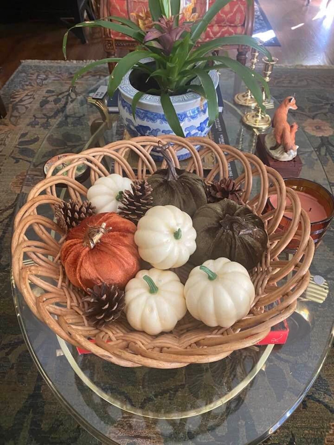 Large Cane Basket Decorative Basket Fruit Basket - Etsy