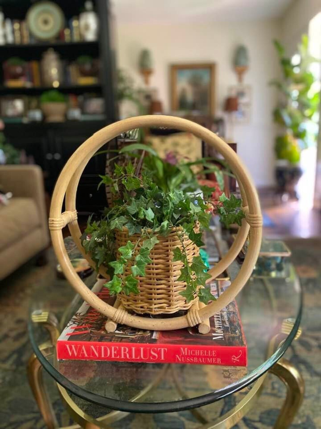 Vintage Large Rattan and Wicker Planter MCM Planter Sustainable Planter ...