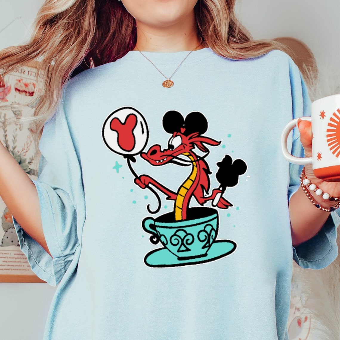 Mulan Shirt, Mulan Mushu Dragon With Mickey Balloon Tee, Princess Shirt ...