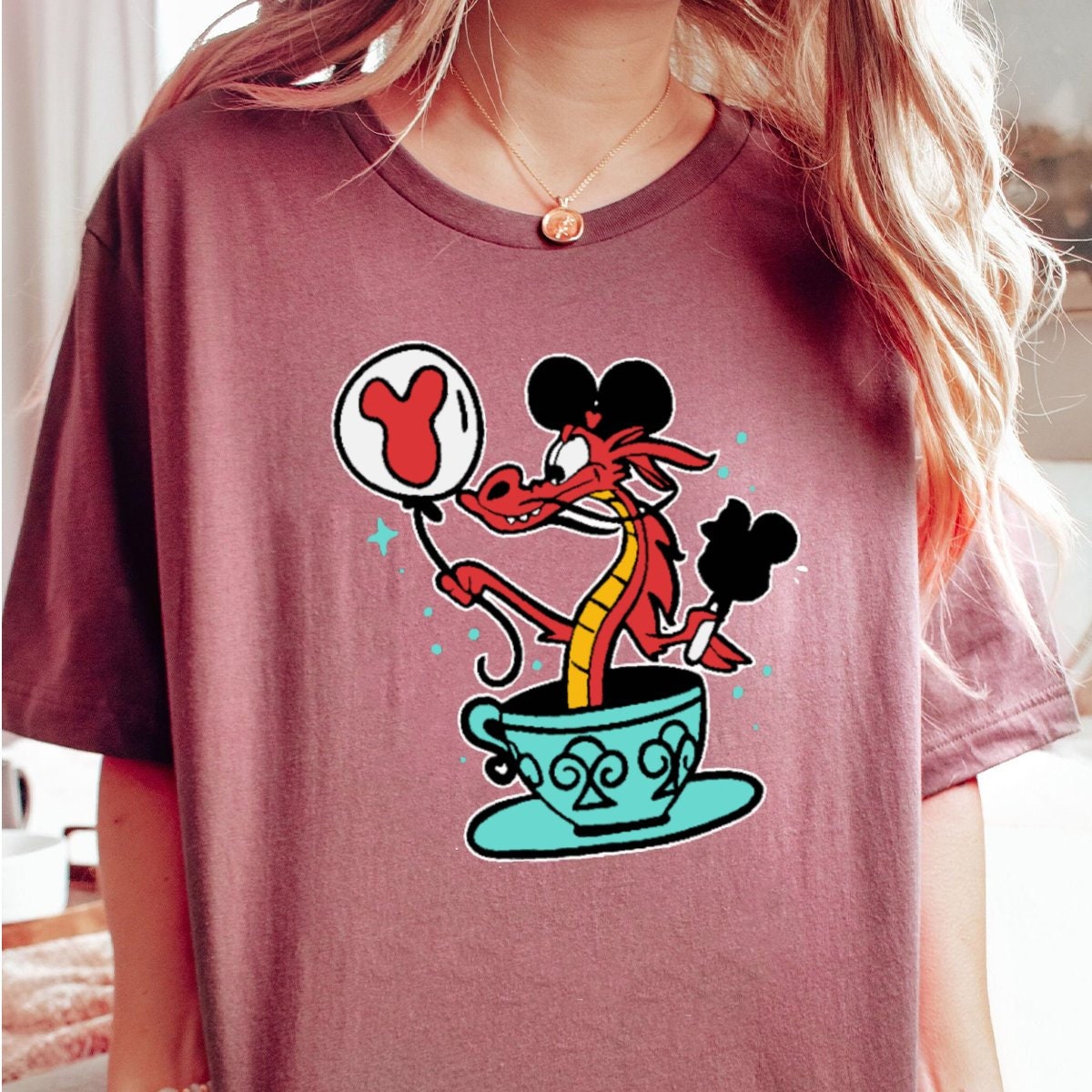 Mulan Shirt, Mulan Mushu Dragon With Mickey Balloon Tee, Princess Shirt ...