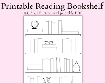 Printable Bookshelf Tracker, Reading Tracker, Book Tracker, Books to ...