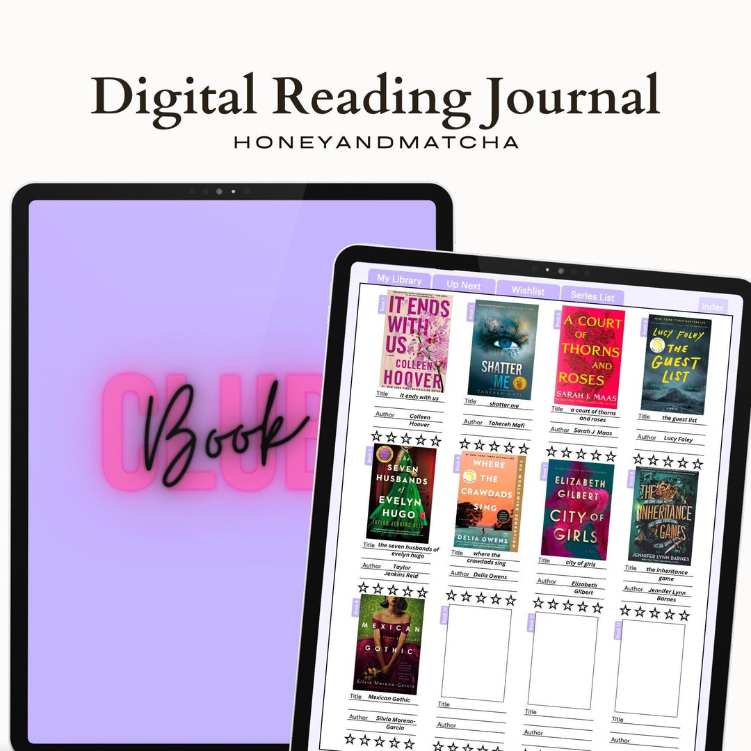 Digital Reading Journal, Digital Reading Planner, Reading Tracker for ...