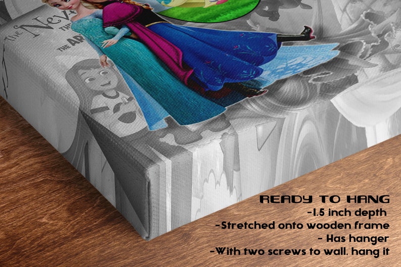 Personalized Princess Characters Custom Name Poster and Framed Canvas ...