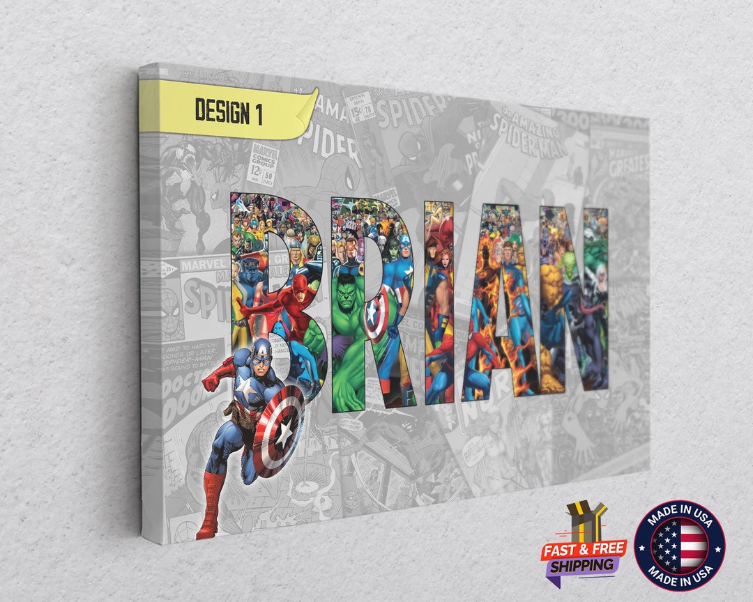 Superhero Custom Characters Personalized Name, Captain Custom Poster ...
