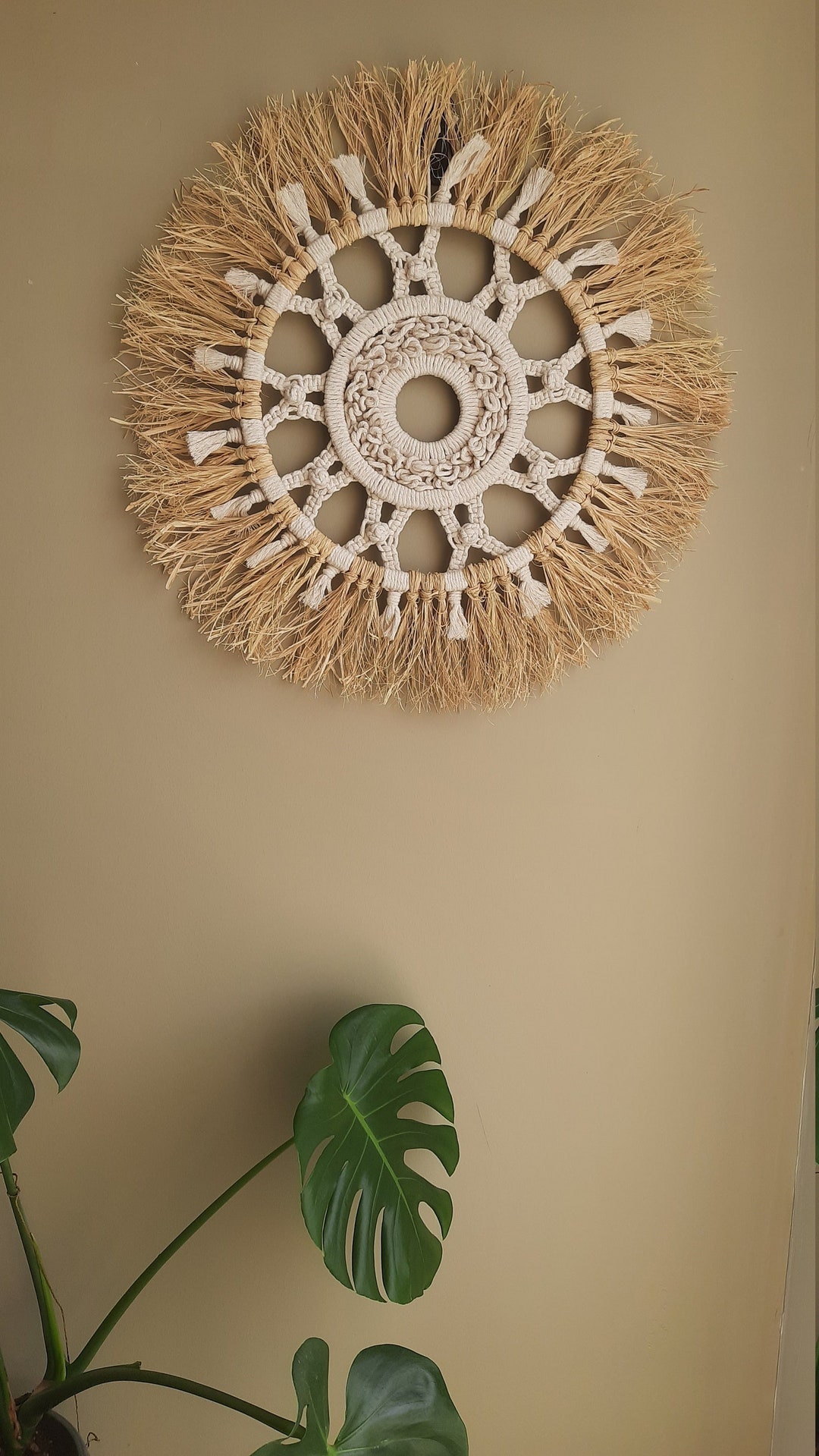 Raffia Wall Decor, Raffia Wall Art, Raffia Wall Hanging,raffia ...