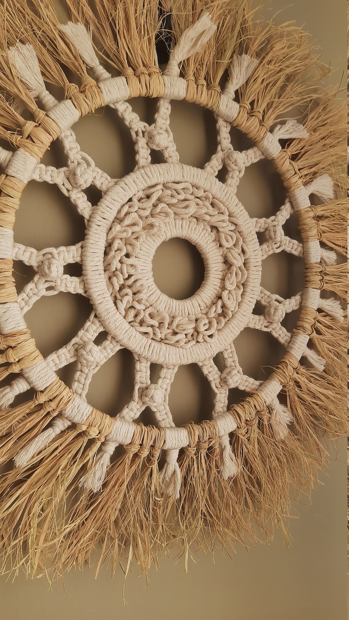 Raffia Wall Decor Raffia Wall Art Raffia Wall Hangingraffia - Etsy