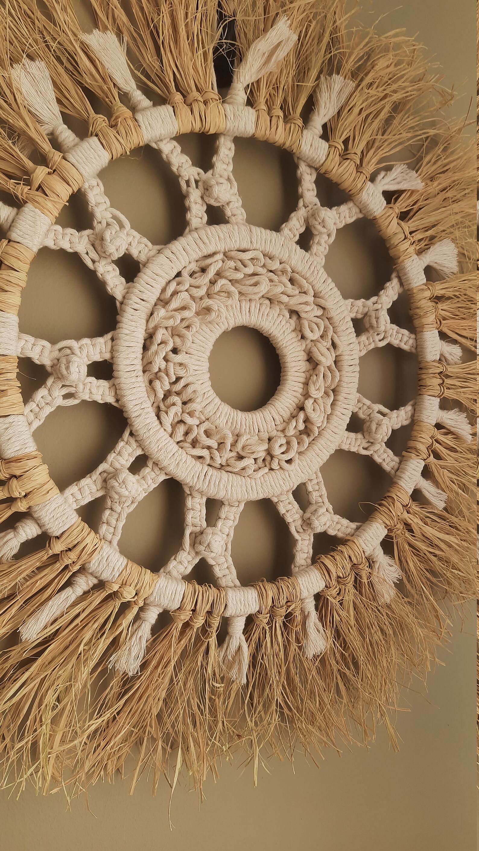 Raffia Wall Decor Raffia Wall Art Raffia Wall Hangingraffia - Etsy