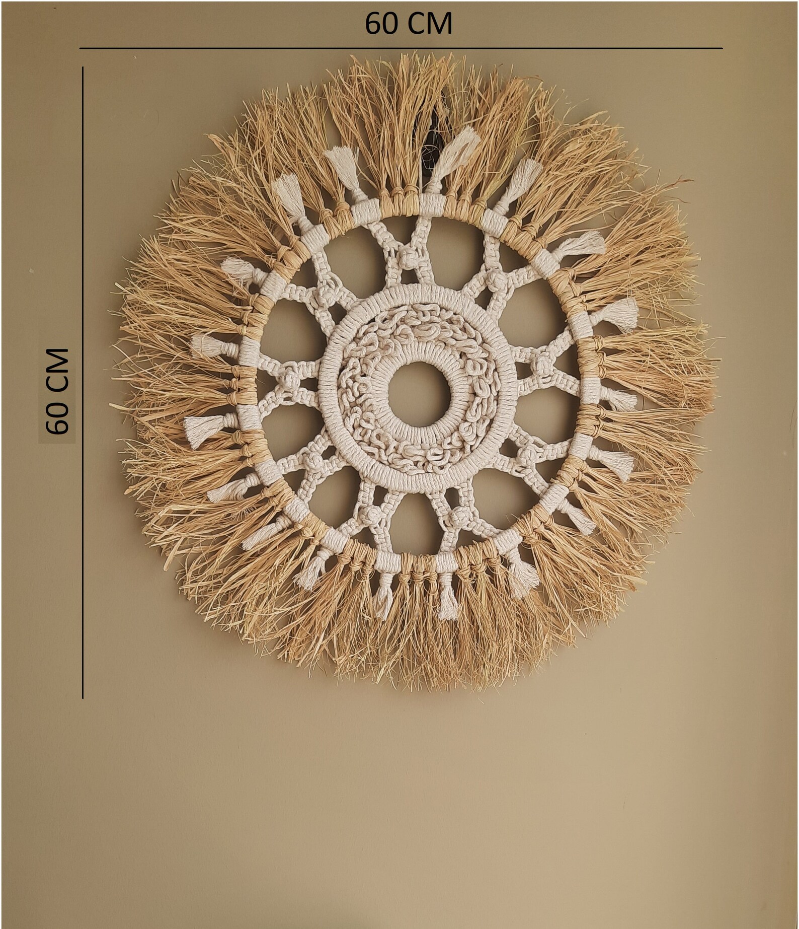 Raffia Wall Decor Raffia Wall Art Raffia Wall Hangingraffia - Etsy