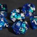 Ocean Blue Sharp Edge Dice, Blue & Black Dnd Dice Set, Polyhedral Dice ...