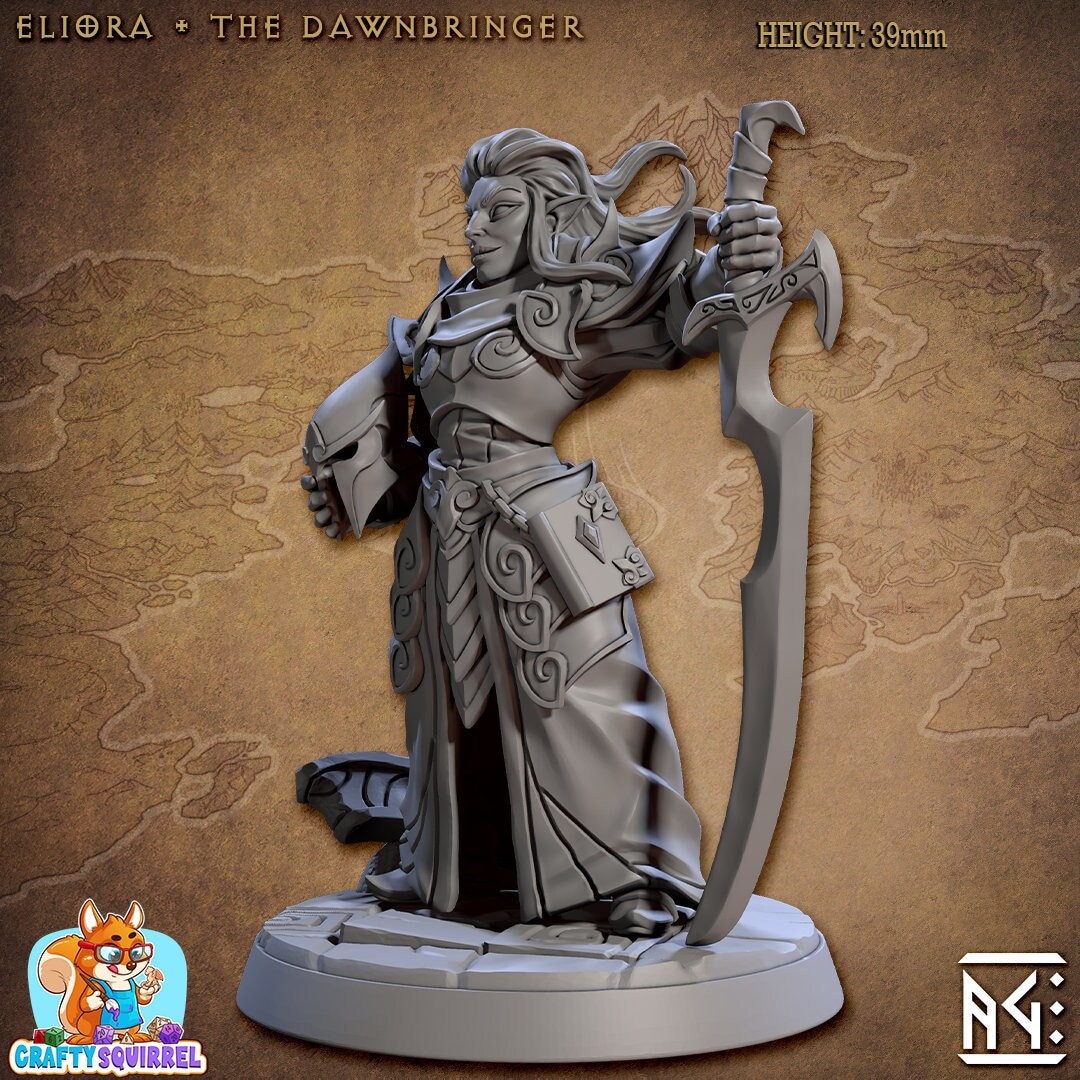 Eliora the Dawnbringer, Wood Elf Miniature for Dnd, Modular Resin ...