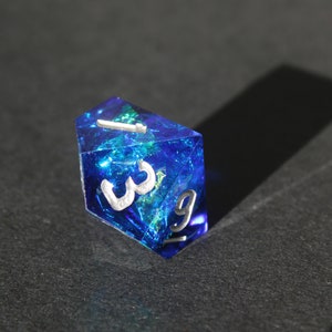 Ocean Blue Sharp Edge Dice, Blue & Black Dnd Dice Set, Polyhedral Dice ...