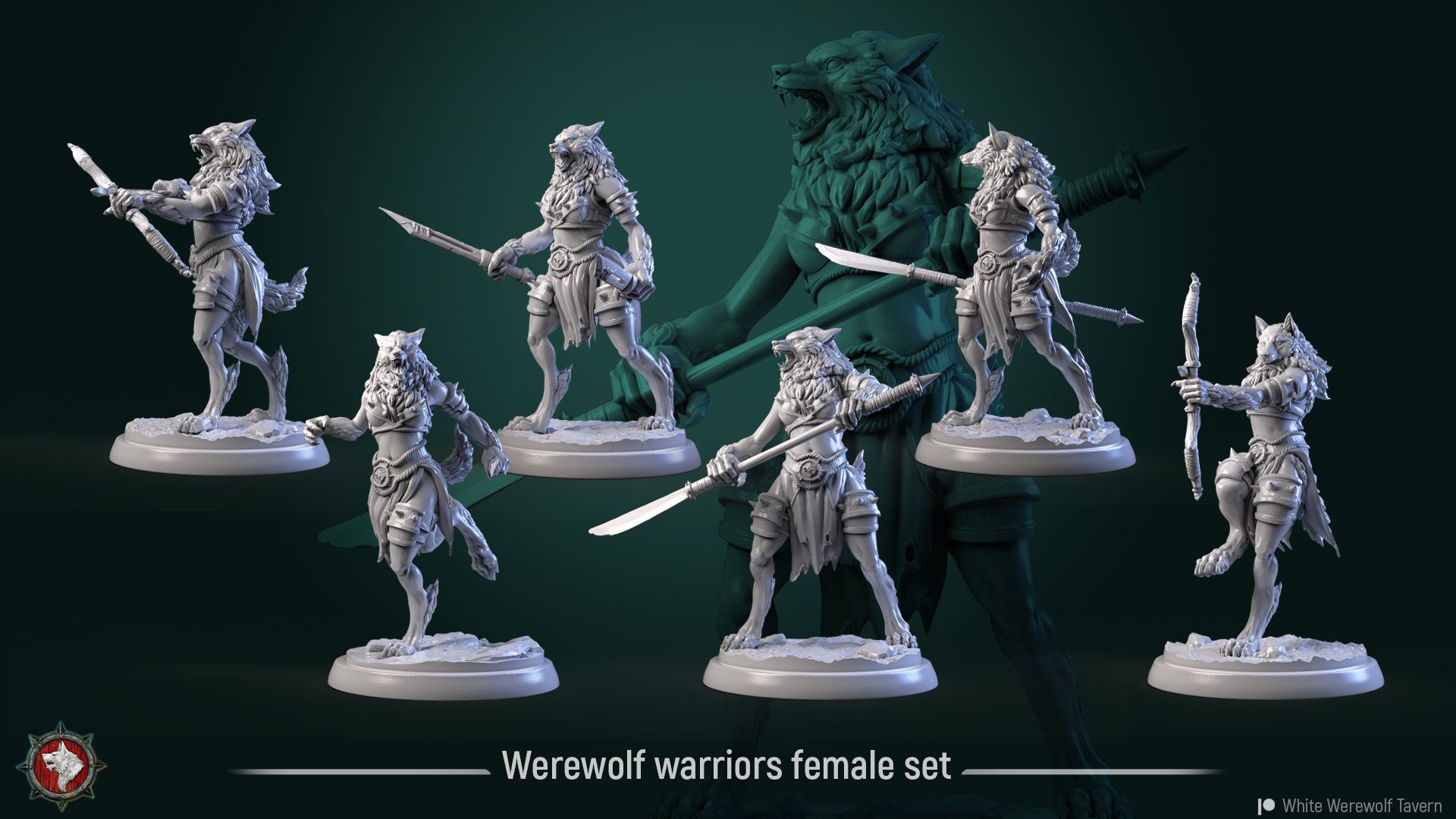 Female Werewolf Set Dnd Miniature 32mm Werewolf Madness - Etsy
