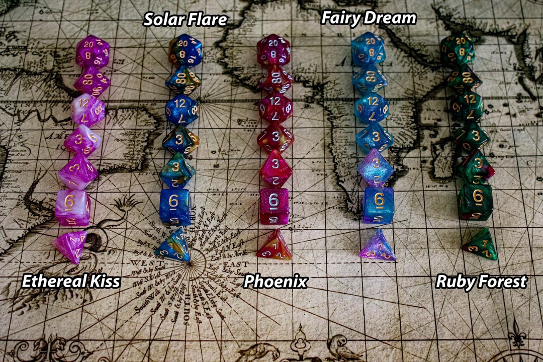 7 Piece Acrylic Dice Sets With Glitter - Pick Your Color - Dice Set for ...