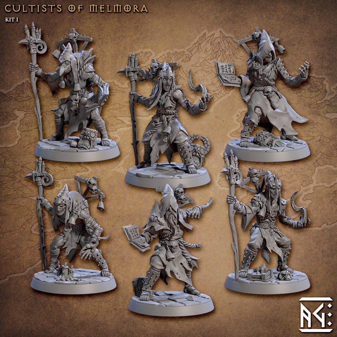 Chaos Cultists, Human Cultist Miniature for Dnd, Modular Resin ...