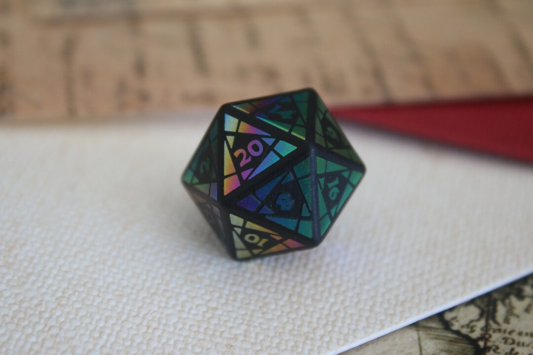 Engraved Gemstone Obsidian Stained Glass Dnd Dice Set for Dnd and RPG ...