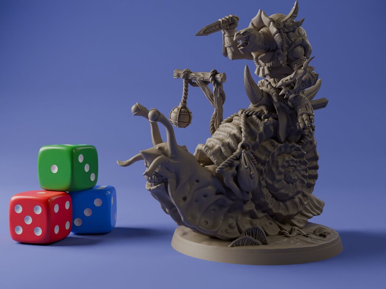 Turtlekin Snail Riders Miniature Ninja Turtle Dungeons and Dragons Mini ...