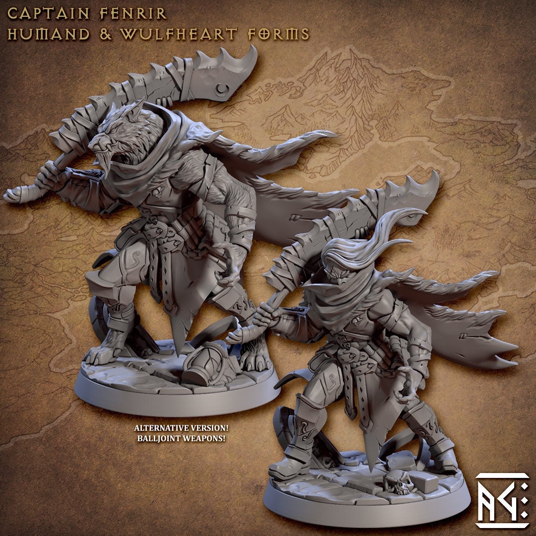 Captain Fenrir, Shapeshifter Hero, Dnd Miniature, Requiem Demon Hunters ...