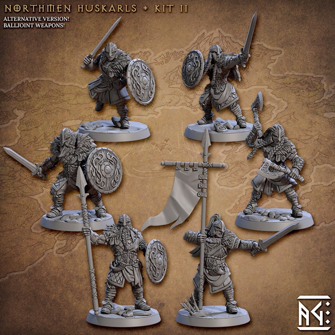 Male Barbarian Viking Warriors Norsemen Resin Miniature, Skutagaard ...