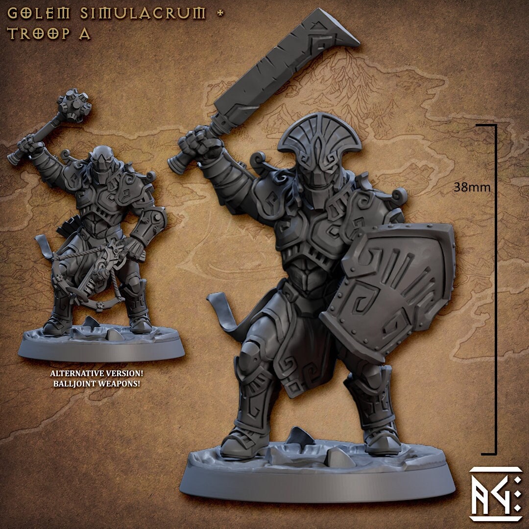 Golem Simulacrum Troops, Dnd Miniature, Golem Simulacra, Artisan Guild ...