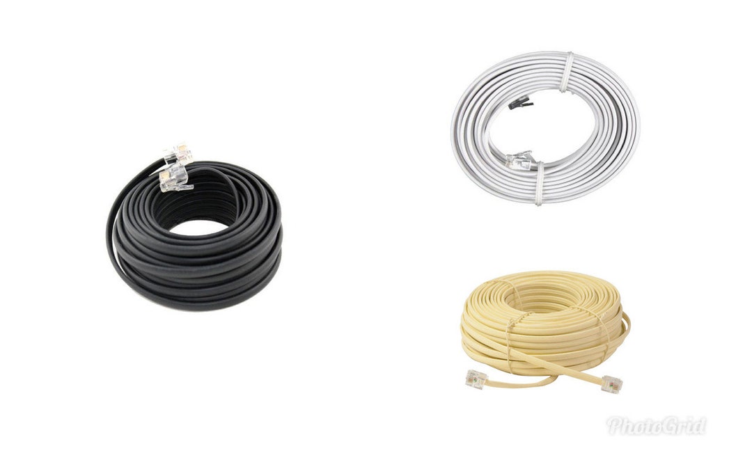 100 Ft Feet Rj11c Modular Telephone Extension Phone Cable Line Choose ...