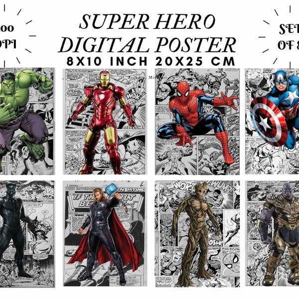 Superhero Poster - Etsy