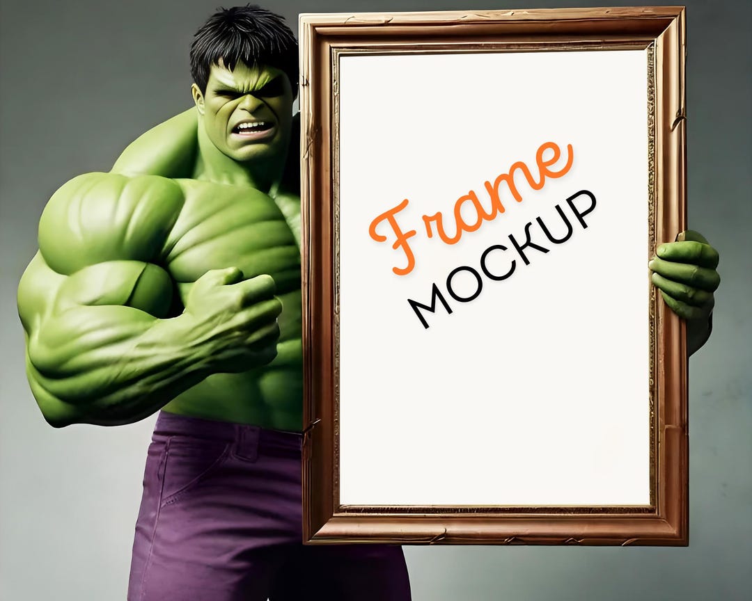 SUPER HERO Frame Mockup Frame Wallpaper Mockup Wood Frame Mockup ...