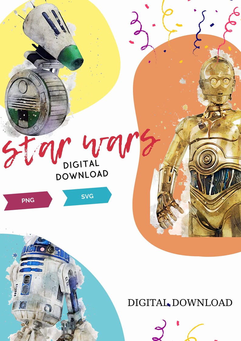 8 Sets Star Wars Digital Clipart,pngsvg Instant Download,high ...