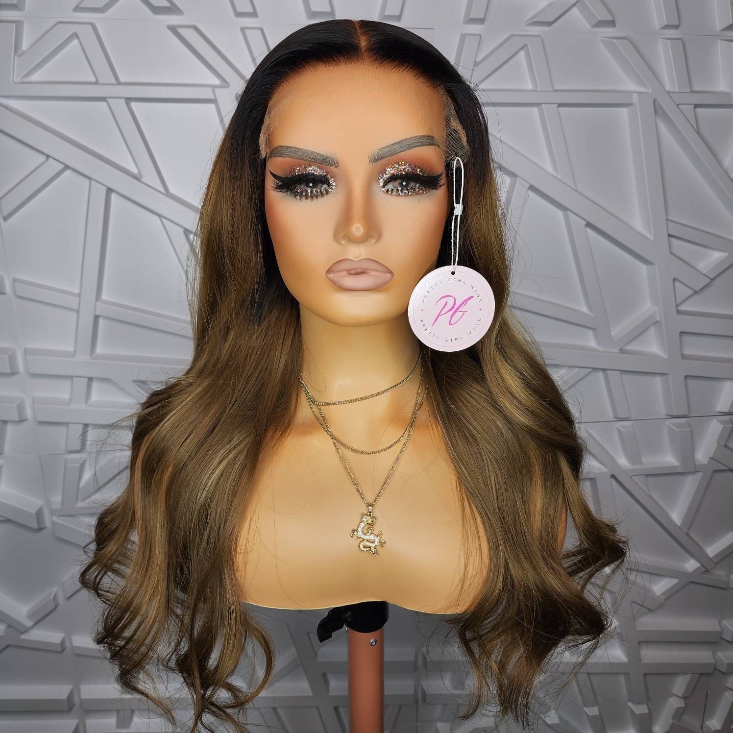 18 Inch Wavy Ombre HD Lace Wig - Etsy