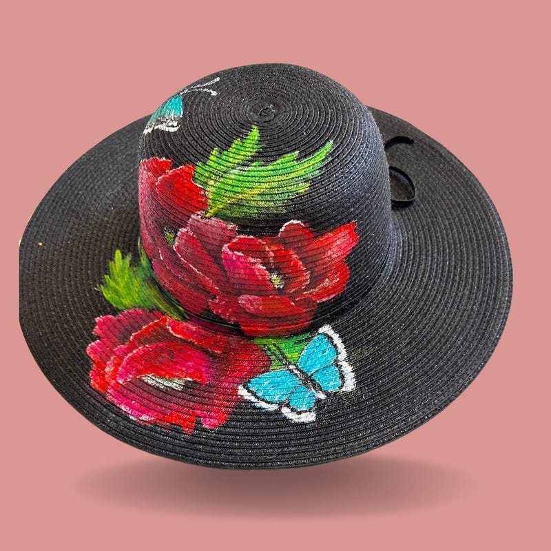 Hat With Butterflies - Etsy