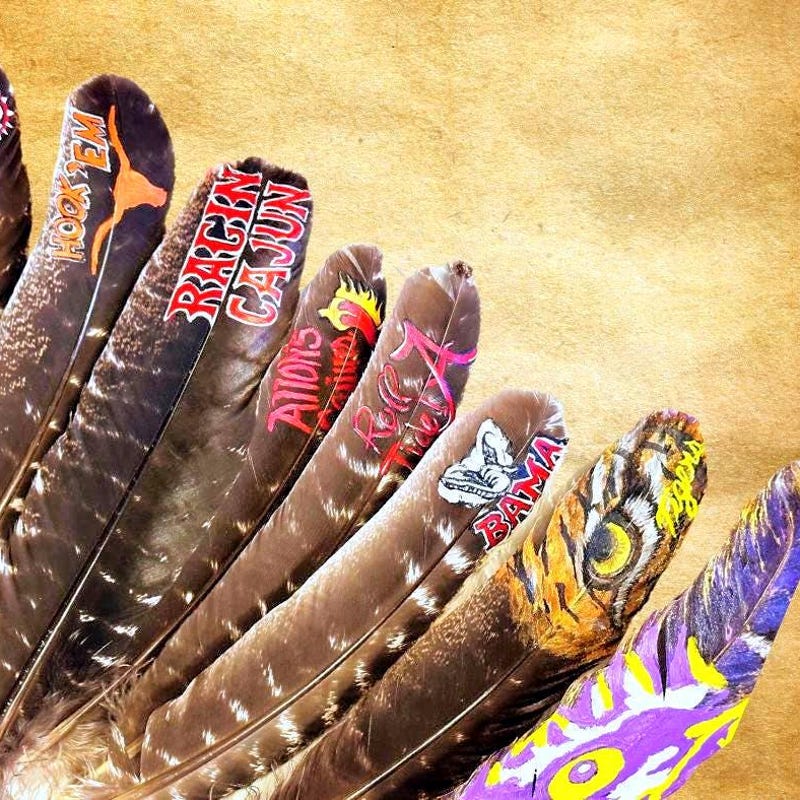 Painted Feathers - Etsy