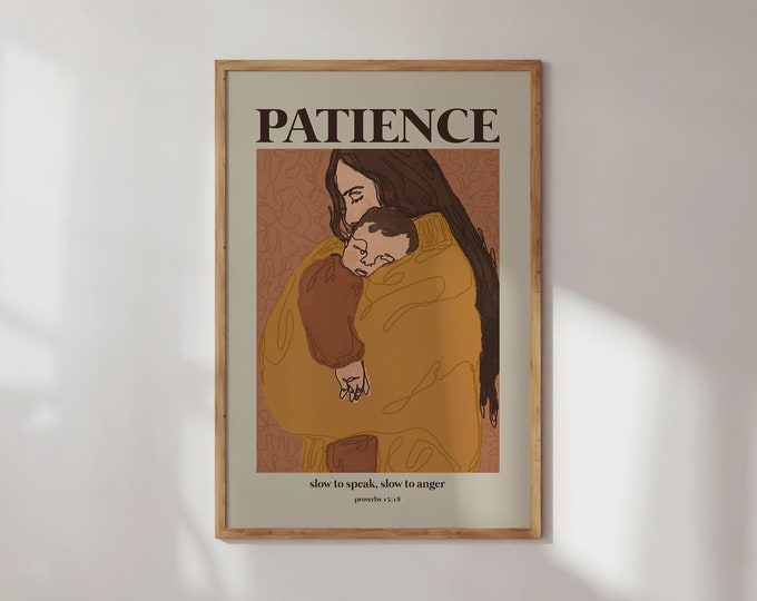 PATIENCE PROVERBS Digital Download Modern Christian Print Motherhood ...