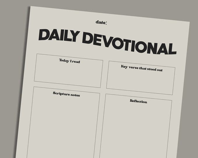 DAILY DEVOTIONAL PRINTABLE Digital Download Christian Printable ...