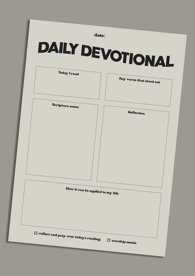 DAILY DEVOTIONAL PRINTABLE Digital Download Christian Printable ...