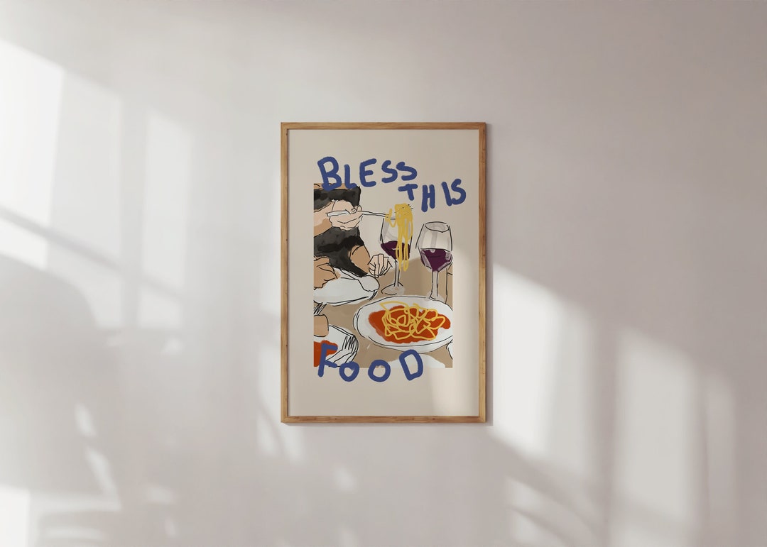 BLESS THIS FOOD | Digital Download | Modern Christian Print | Christian ...