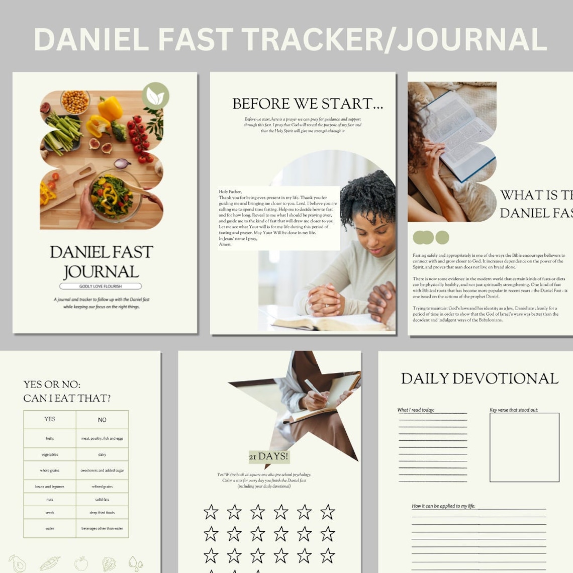 DANIEL FAST PRINTABLE | Digital Download | Christian Printable ...