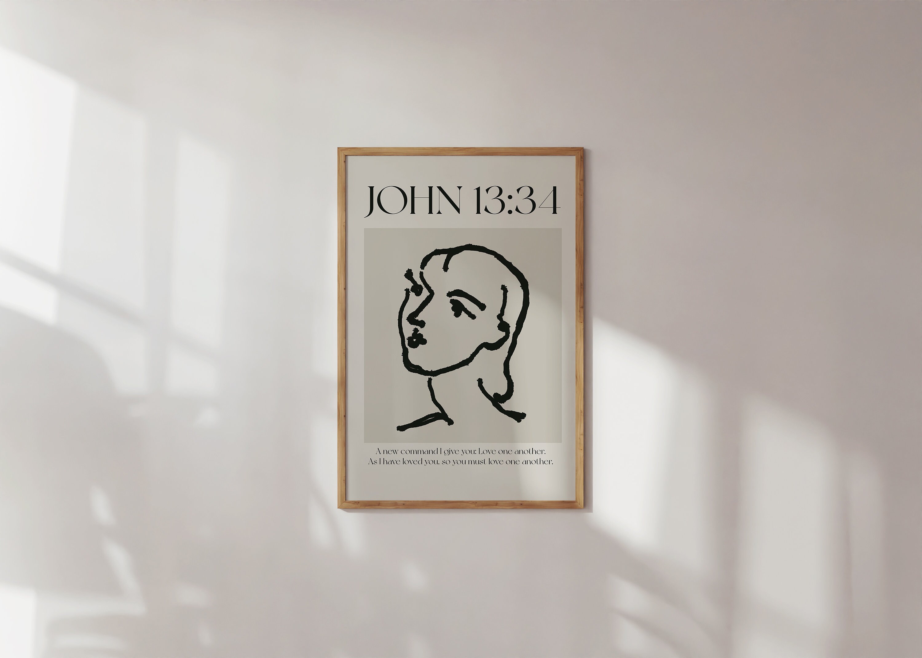 LOVE ONE ANOTHER neutral Scripture Art Modern Christian - Etsy