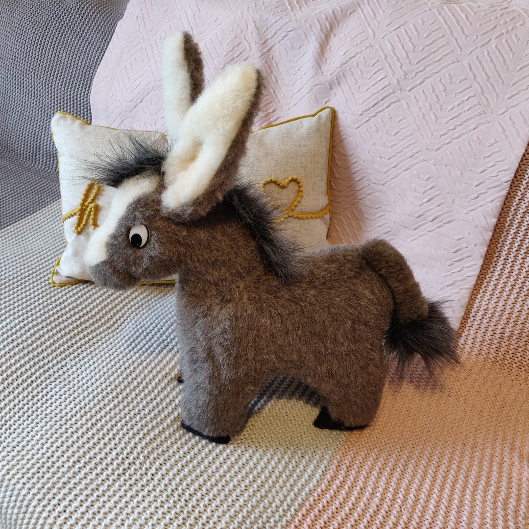 Baby Toy Made From Wool - Donkey Animal Toy - Wool Stuffed Animal ...