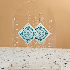 Tile Earrings | Mediterranean Style | Polymer Clay Earrings | Handmade ...