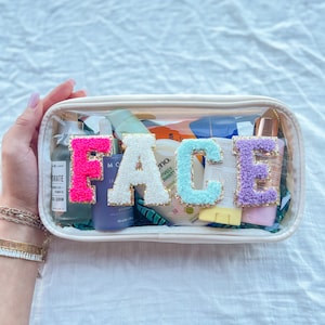 Beach Sun Swim Bag Bikini SPF Clear Pouch Bag | Clear Letter Patch Hair ...