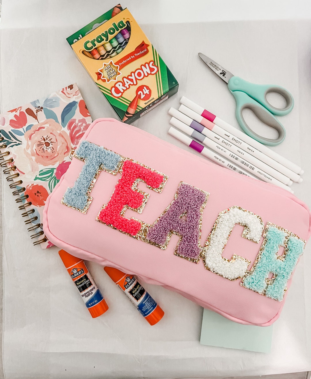 Teach Varsity Chenille Letter Patch Nylon Waterproof Bag Customizable ...