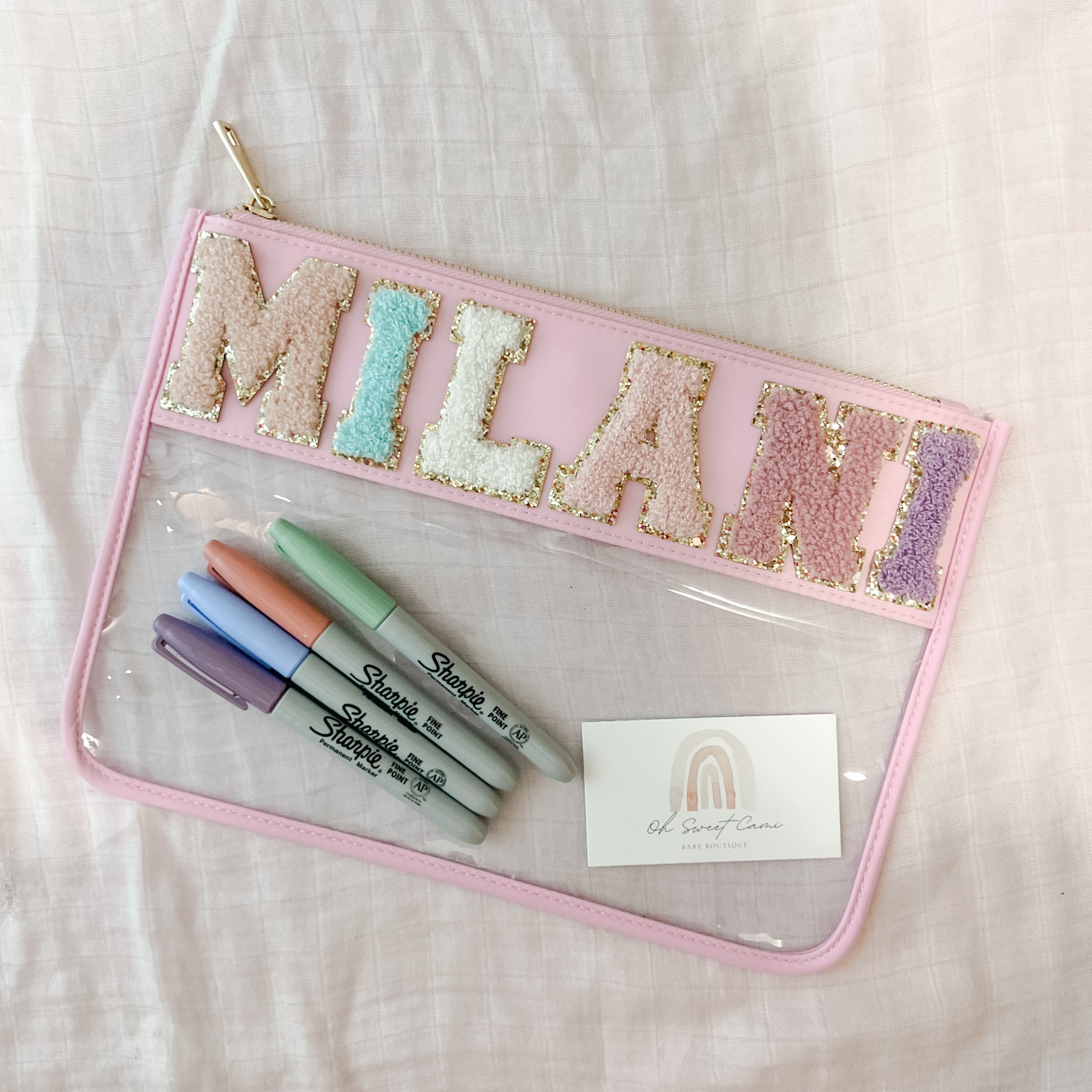 Personalized Chenille Letter Patch Backpack Book-bag Back to - Etsy