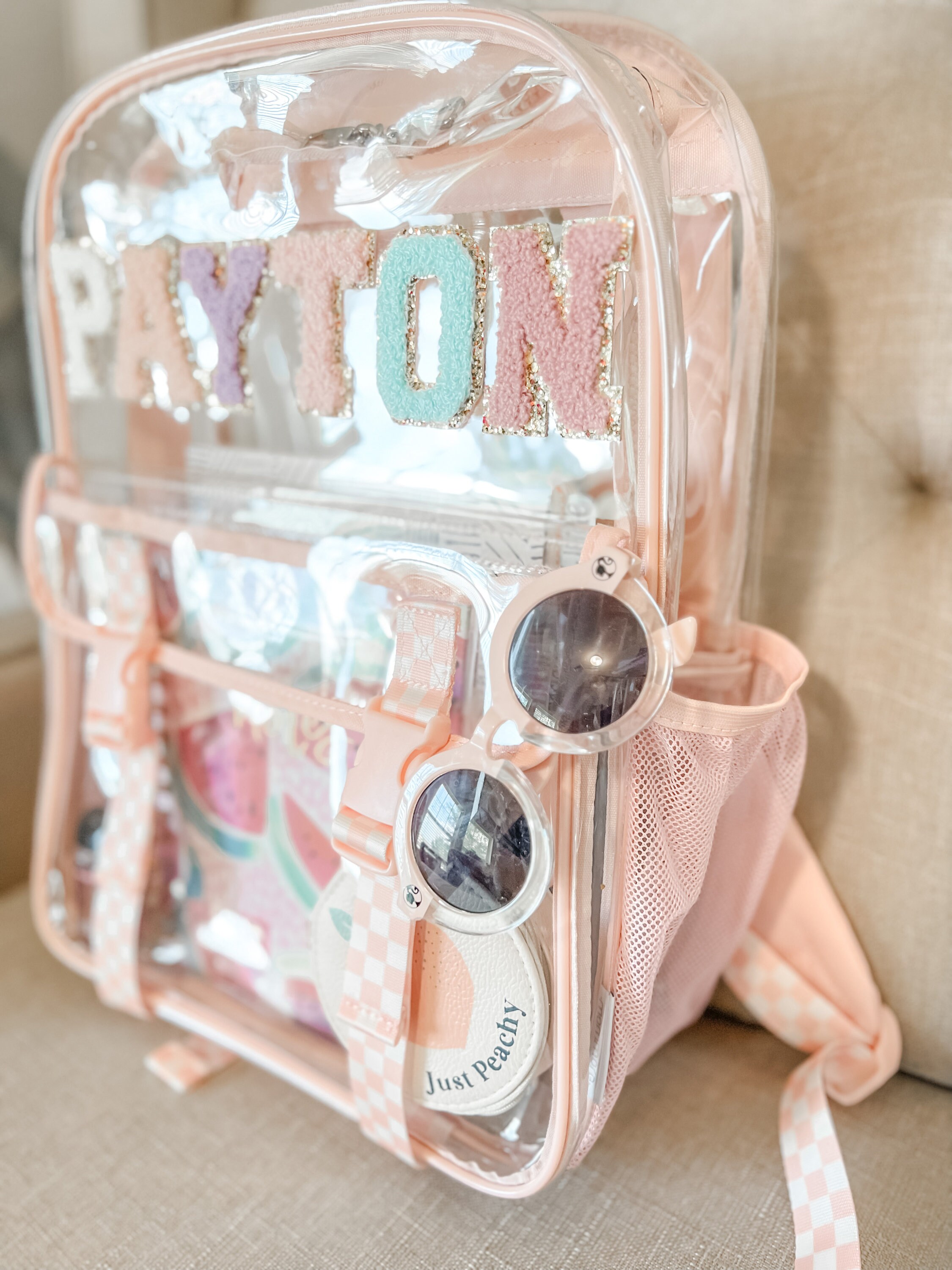 Personalized Chenille Letter Patch Backpack Book-bag Back to School ...