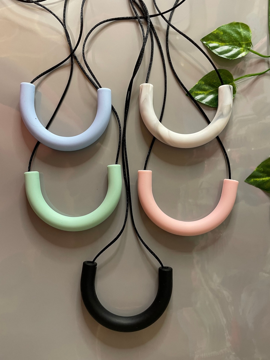 U Shaped Ring Chewelry Pendant, Adhd, Autism, Anxiety Necklace, Sensory ...