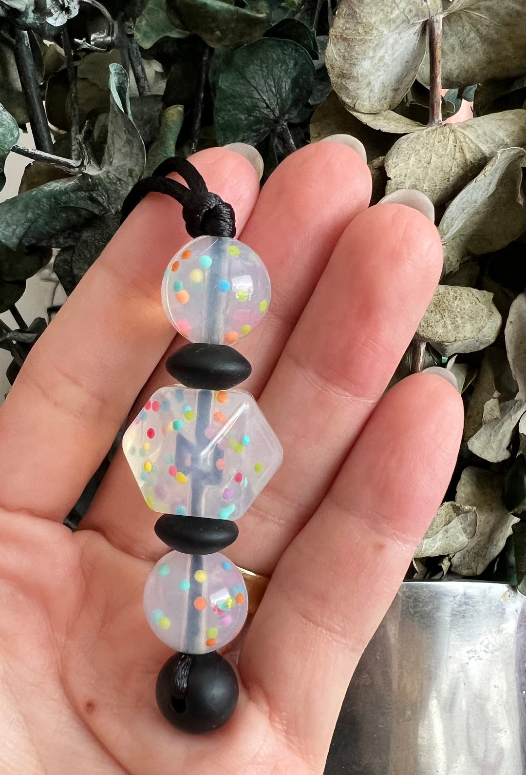 Confetti Adult Fidget Chewelry Pendant, Adhd, Autism, Anxiety Necklace ...