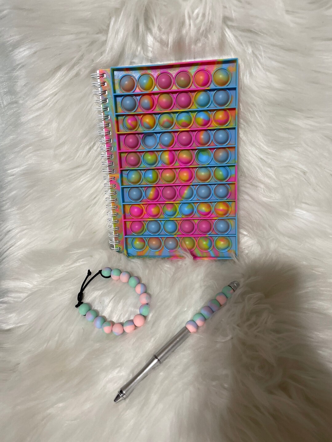 Silicone Pop It Notebook Gift Set , Notebook, Bracelet and Pen. - Etsy