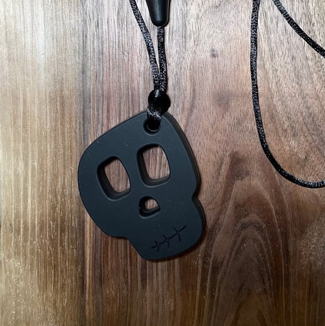 Adult Skull Chewelry Pendant, Adhd, Autism, Anxiety Necklace, Sensory ...