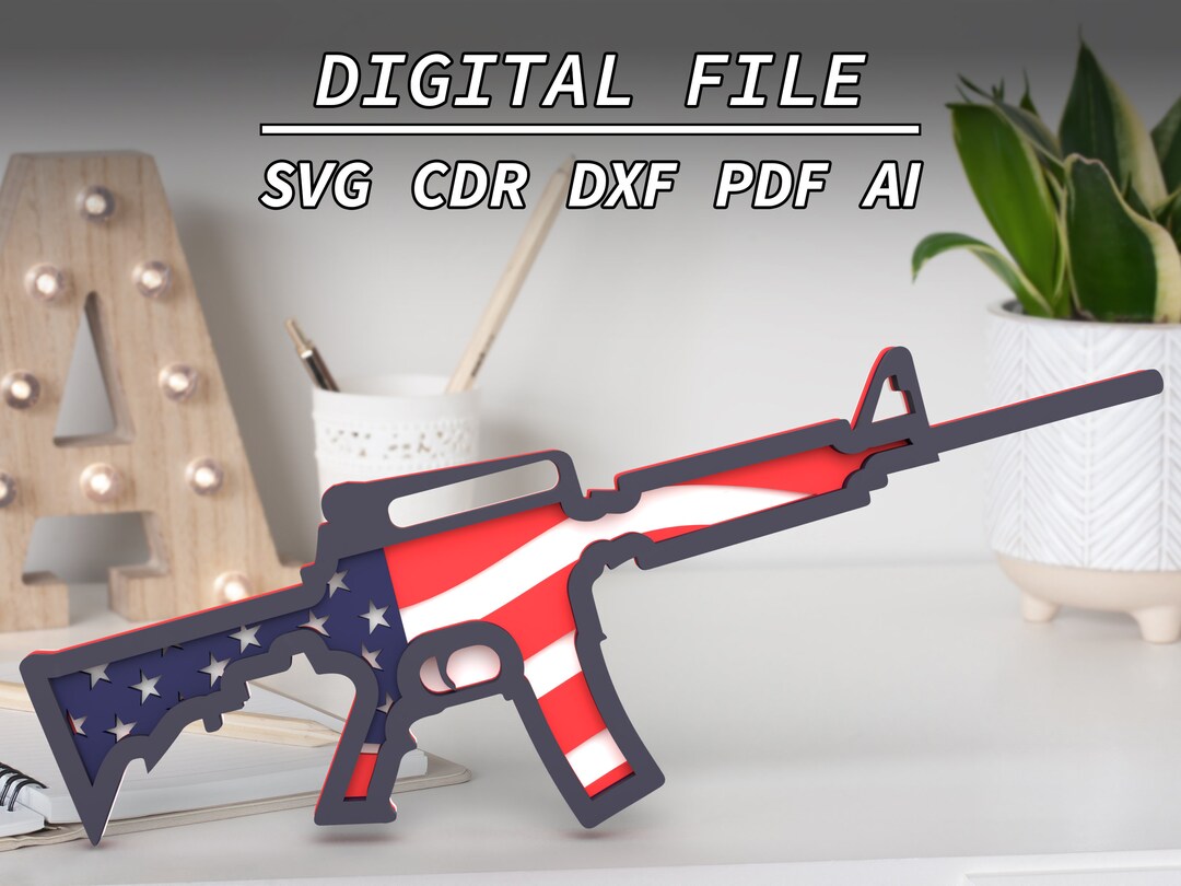 M4 M16 Rifle American Flag Layered SVG Laser Cut File - Etsy Australia
