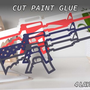 M4 M16 Rifle American Flag Layered SVG Laser Cut File - Etsy Australia